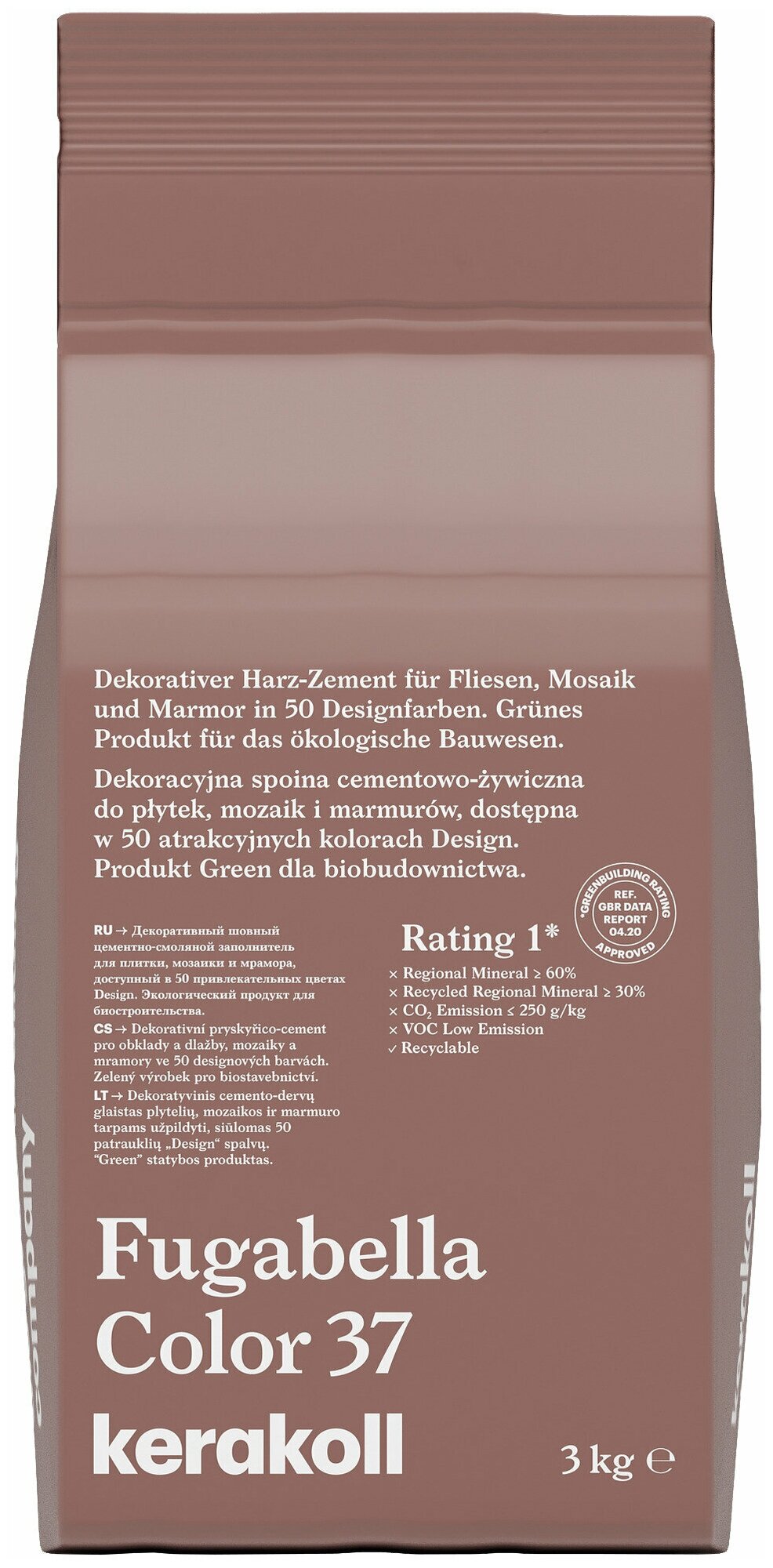 Декоративная затирка Kerakoll Fugabella Color 0-20 3кг №37