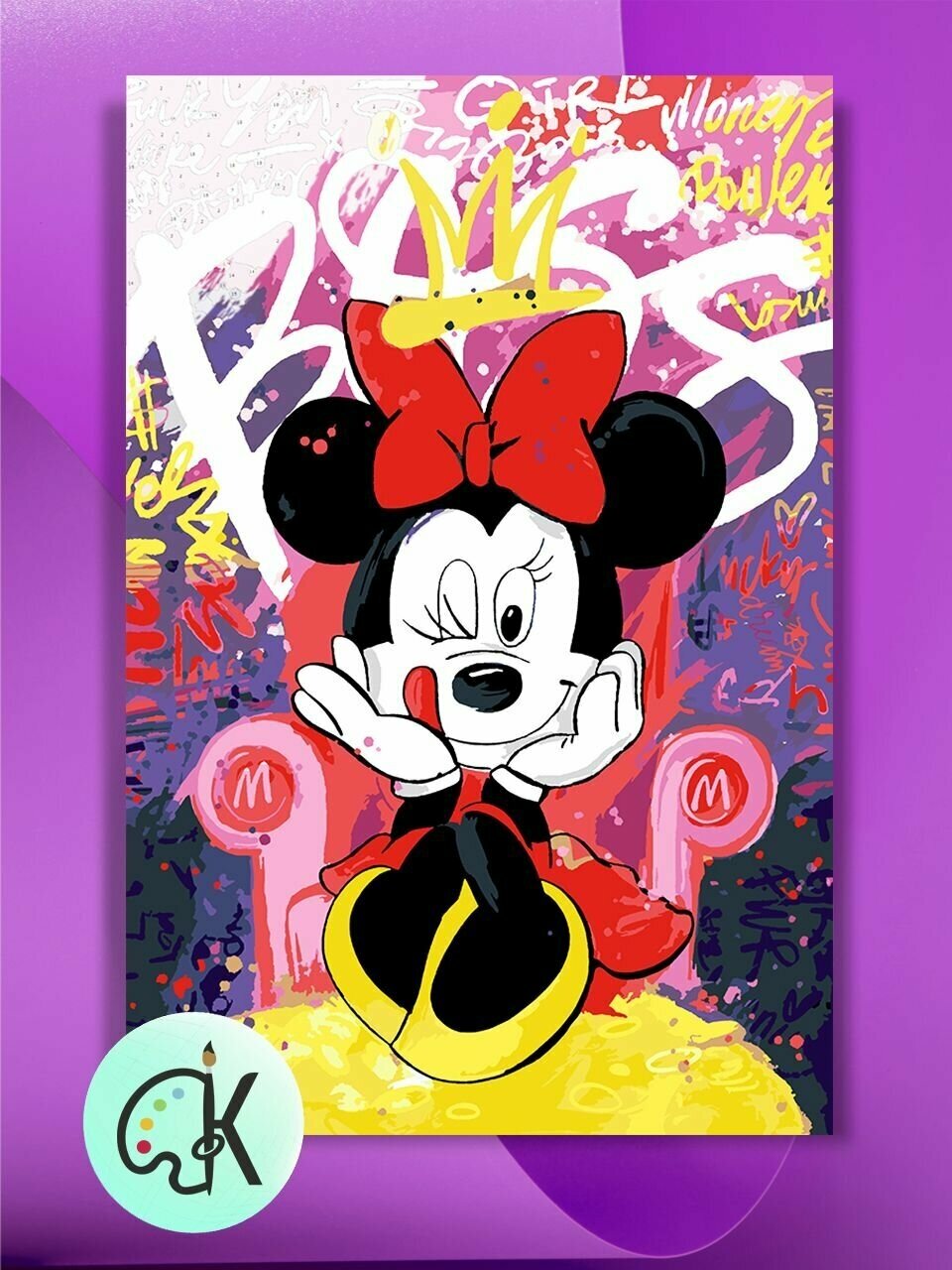 Картина по номерам на холсте Королева Минни Маус, 40 х 60 см