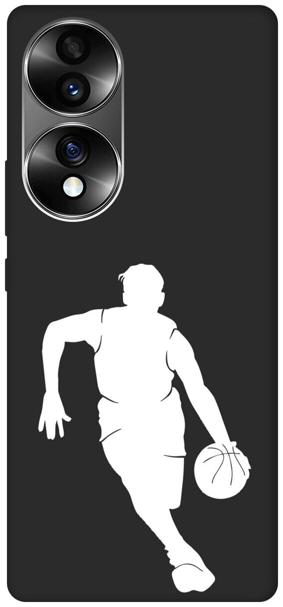 Матовый чехол Basketball W для Honor 70 / Хонор 70 с 3D эффектом черный