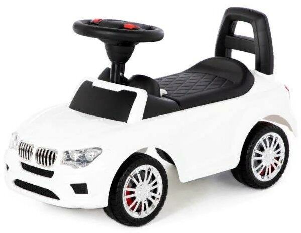 Каталка автомобиль "Суперкар" №5 с сигналом (белая) Полесье П-84538