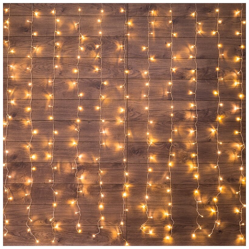 Neon-Night Гирлянда Светодиодный Дождь 2x3 м, свечение с динамикой, прозрачный провод, 230 В, цвет Теплый Белый