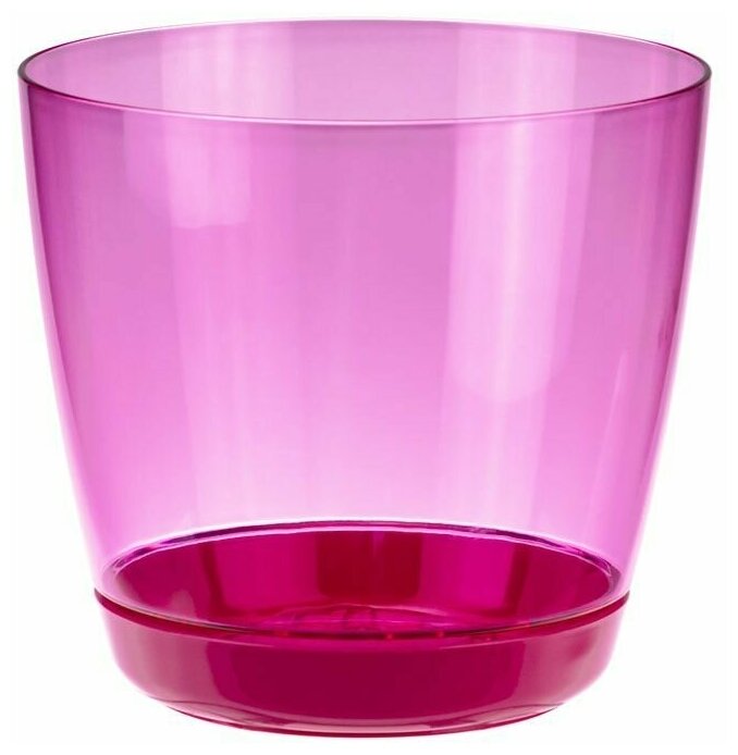 Кашпо Орхидея D18см 3л розово-прозрачное с поддоном