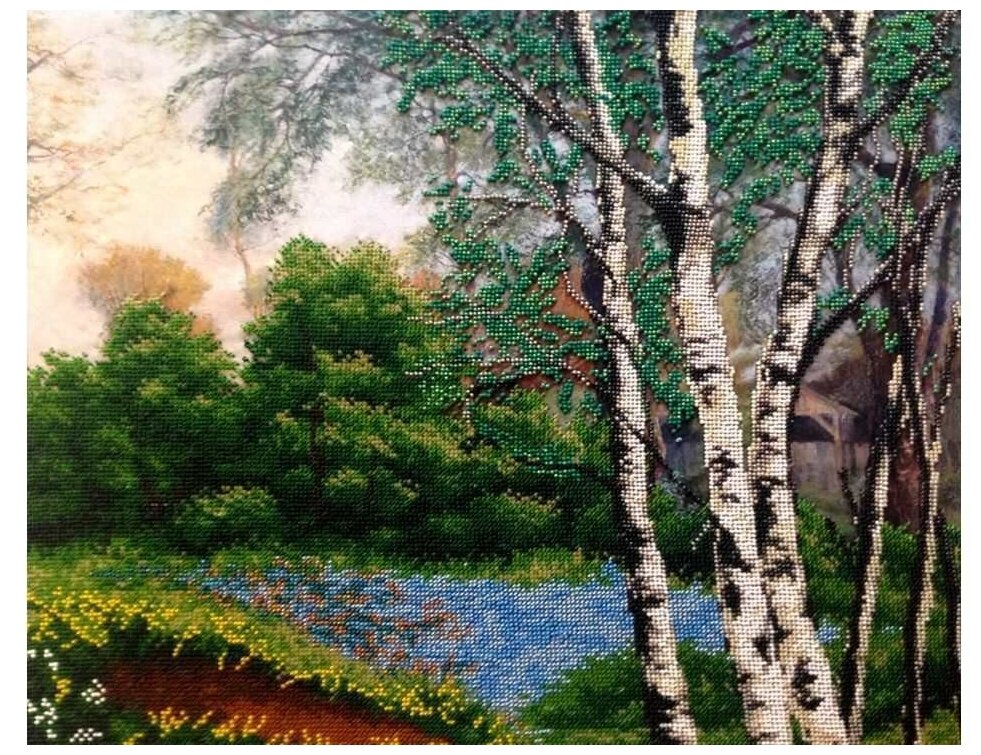 Набор для вышивания бисером FeDi "Деревенский пруд"