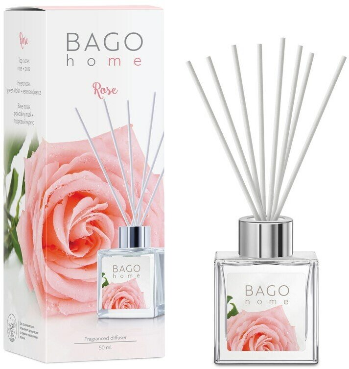 Роза BAGO home ароматический диффузор 50 мл