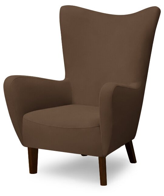 Кресло Лестер Vivaldi 23 NEW 77x91x107 см, коричневый Велюр, нераскладной Фиеста