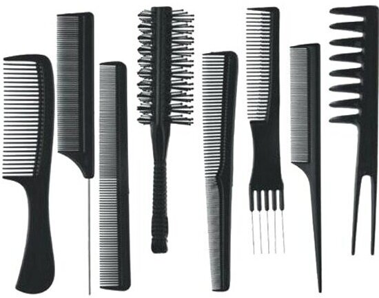 Набор расчесок Dewal Professional DEWAL CO-6000K8 черный, 8 предметов