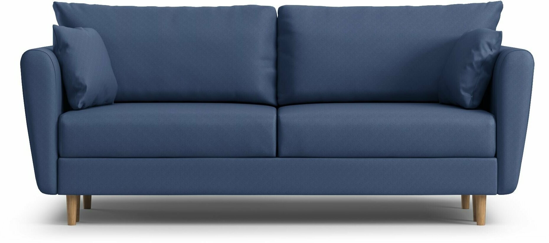 Диван-кровать Фред, диван прямой, раскладной Тик-Так 221х100 на высоких ножках Рогожка темно-синий Bjork denim