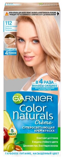 Краска для волос, Garnier, Color Naturals, 112 суперосветляющий пепельный блонд, 110 мл
