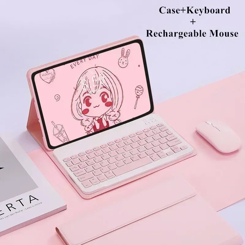 Чехол-клавиатура для Honor Pad MagicPad 2 12.3" Pink + Мышь