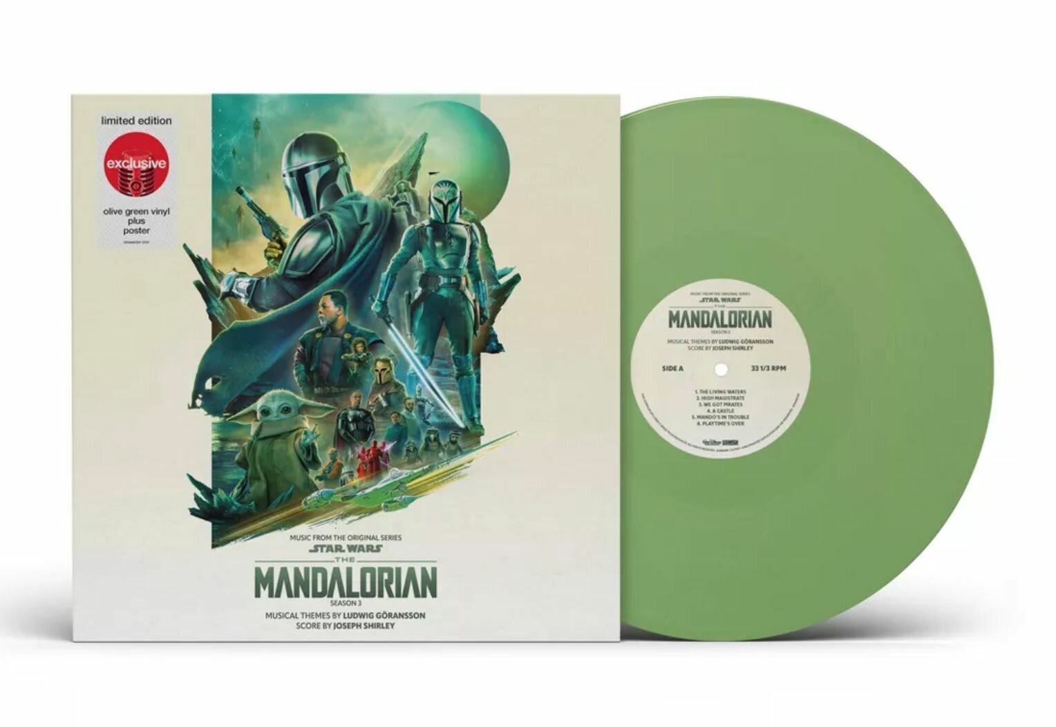Звездные Войны: Мандалорец Сезон 3 (Olive Green USA Limited Soundtrack) Зелено-Оливковая Виниловая Пластинка + Постер, Саундтрек Star Wars: Mandalorian Season 3