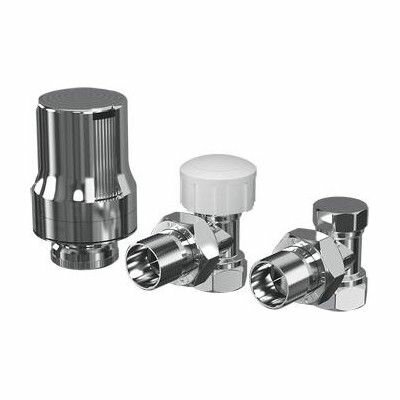 Набор термостатический для радиатора угловой DE LUXE 1/2 хром Royal Thermo