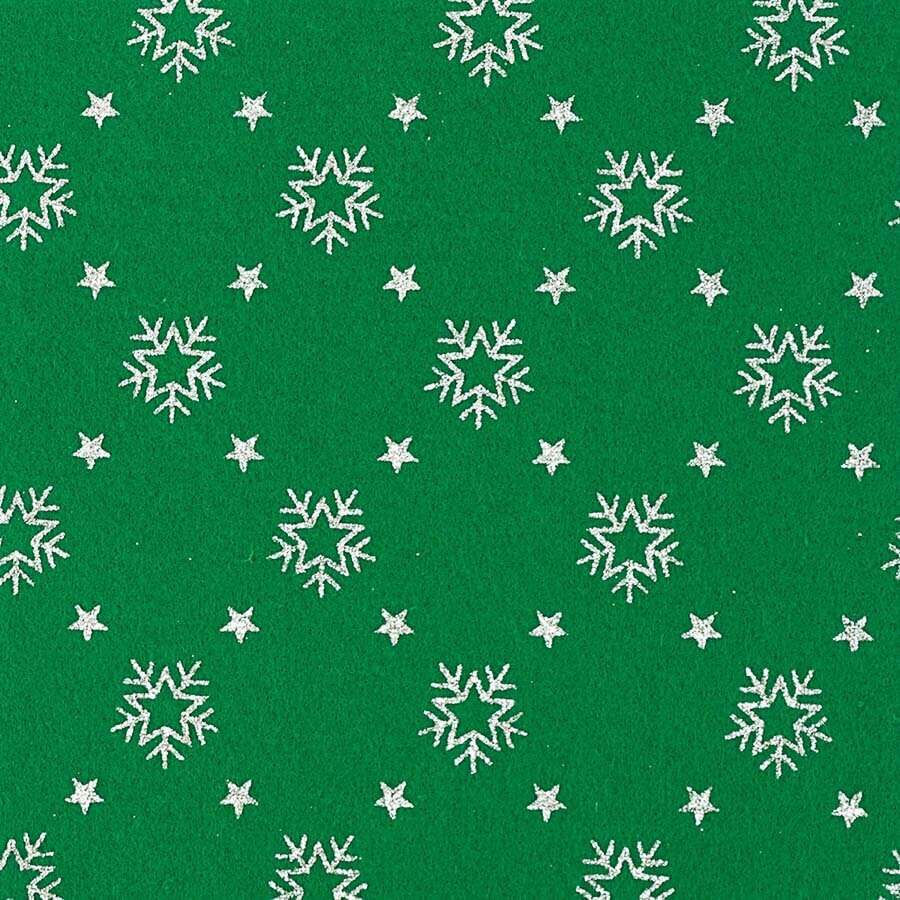Фетр BLITZ FSH13-30/45 декоративный 30 см х 45 см +- 2 см №GPF502 звезды/зеленый