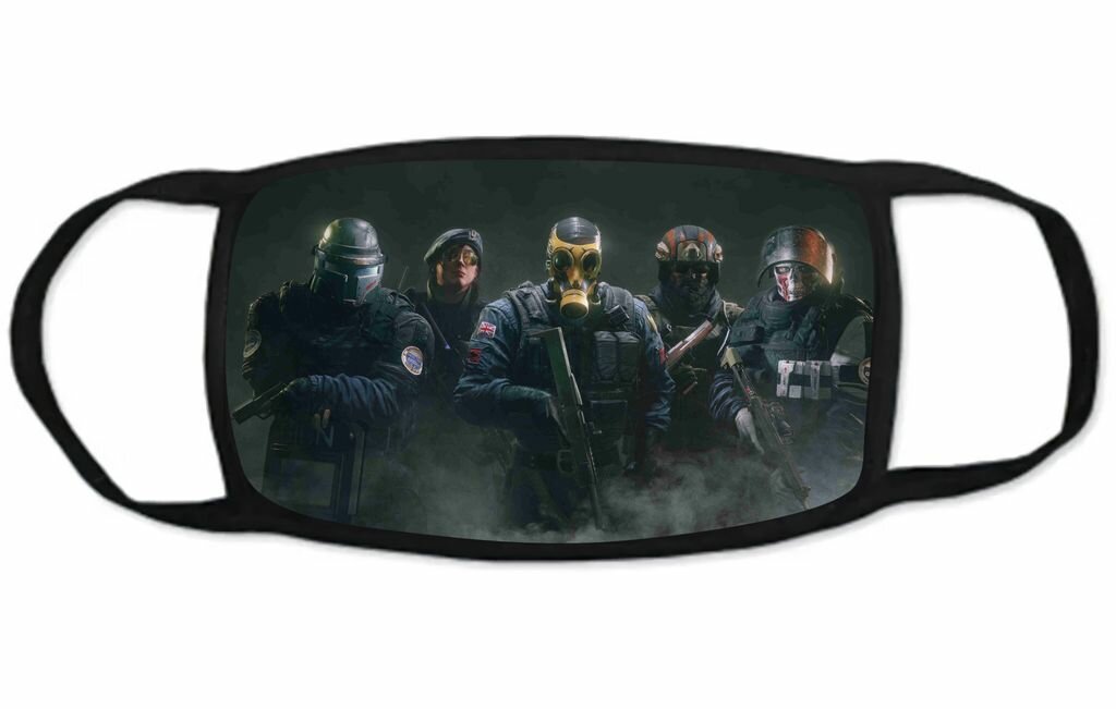 Маска на лицо Tom Clancy’s Rainbow Six, Том Клэнси’с Реинбоу Сикс №3, Взрослая - 20 на 12,5 см