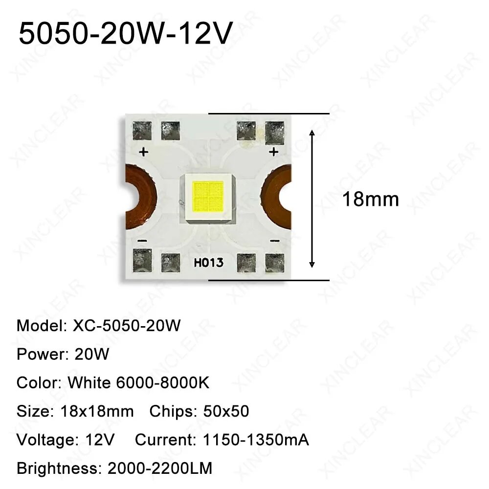 Светодиодные чипы 5050 7070 белые XC-7070/5050-Chips 5050-20W-12V