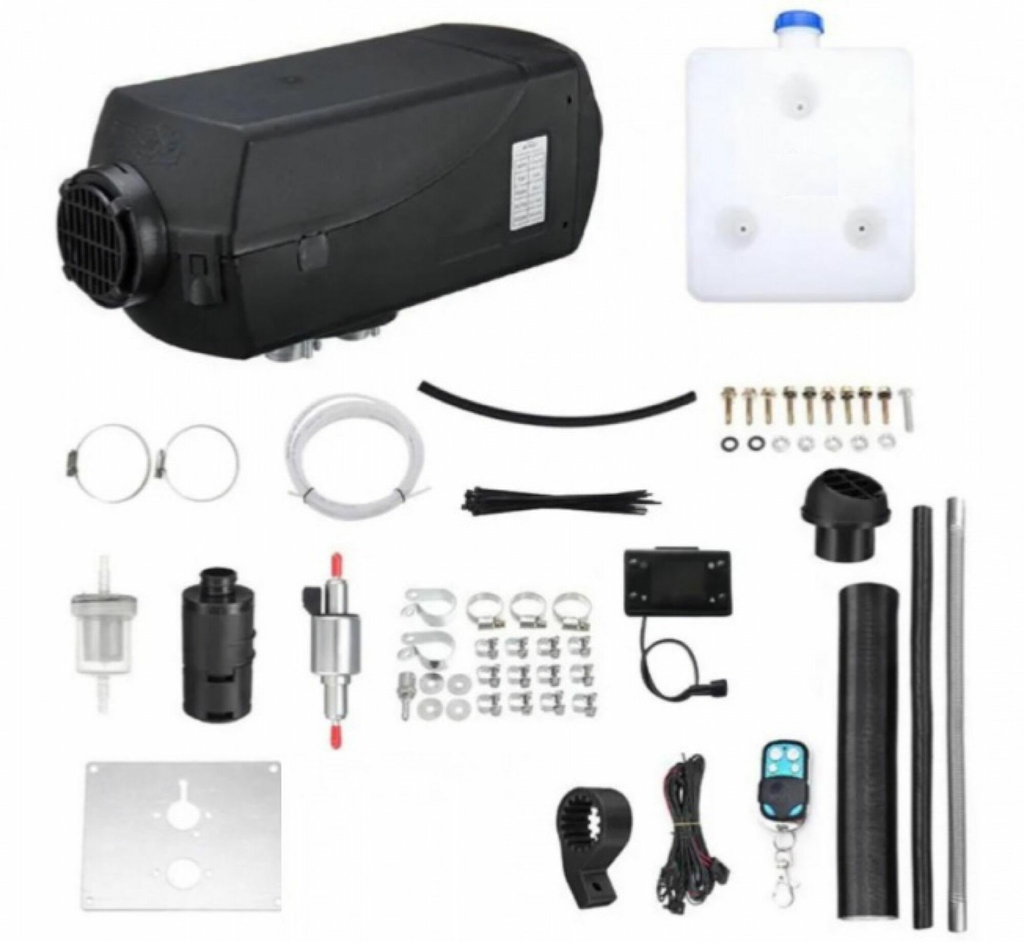 Автономный обогреватель 2KW, воздушный, дизельный, 2000 Вт, 24В, чёрный матовый