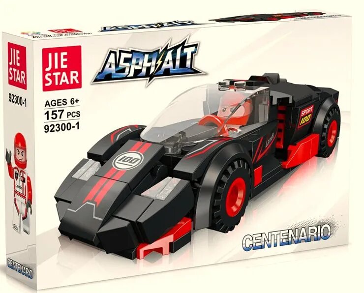 Конструктор JIESTAR Asphalt Машинка гоночная Centenario, 157 деталей, для мальчика, 6+