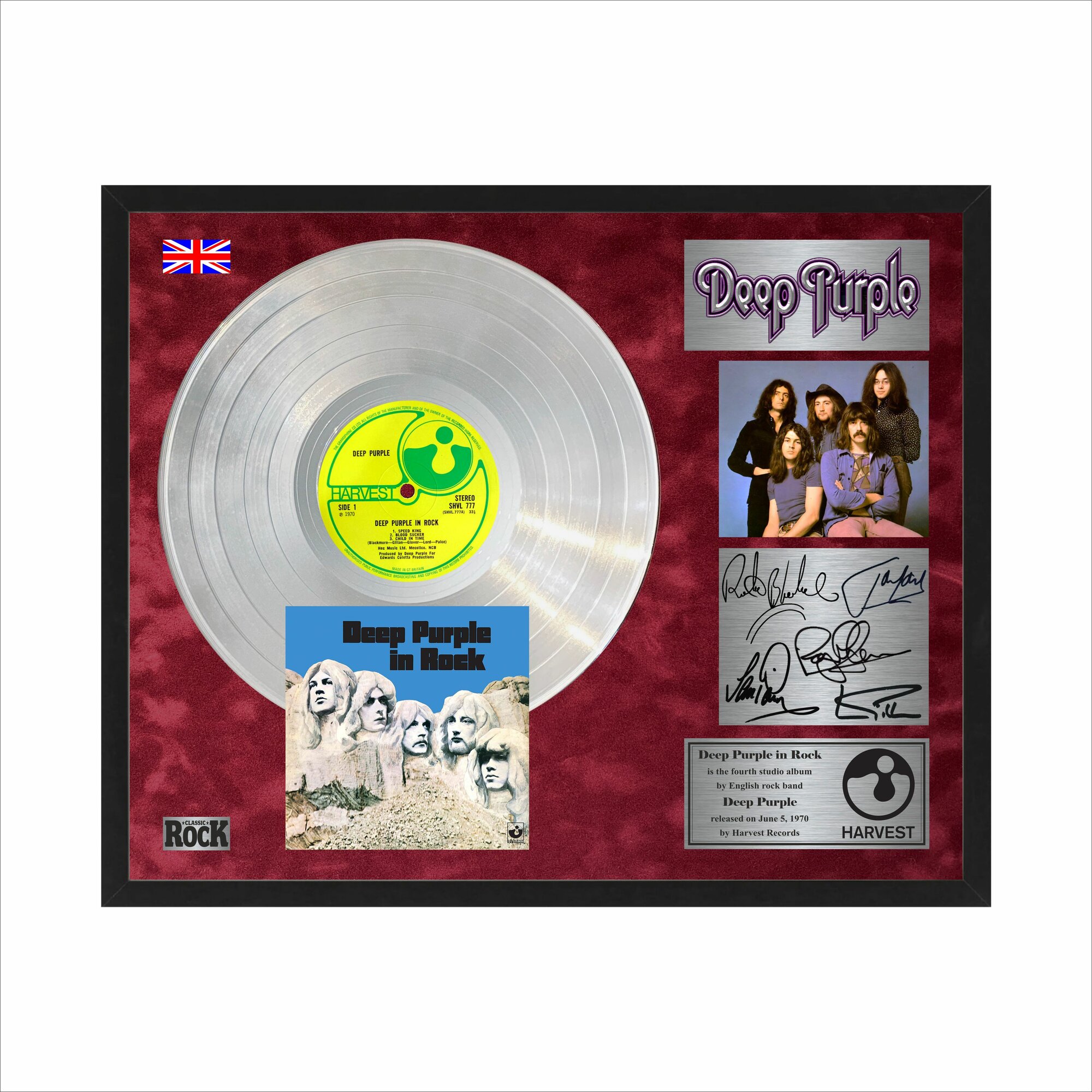 Интерьерная картина Deep Purple с платиновой пластинкой