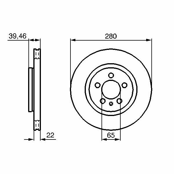 Диск тормозной для автомобиля Volkswagen, BOSCH 0 986 479 156 (1 шт.)