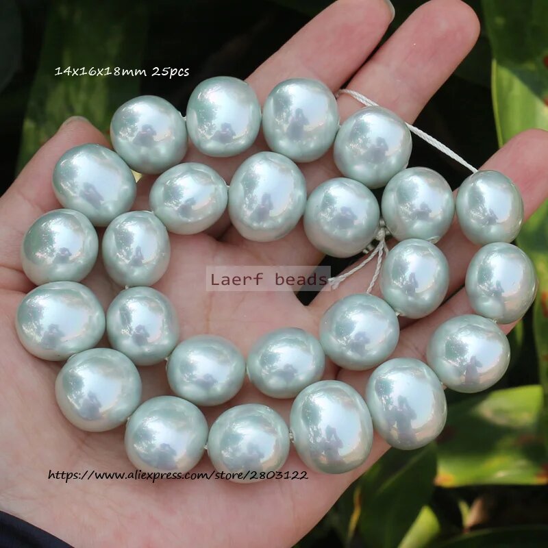 Овальный жемчуг Laerf beads, 14x16x18mm, 25шт