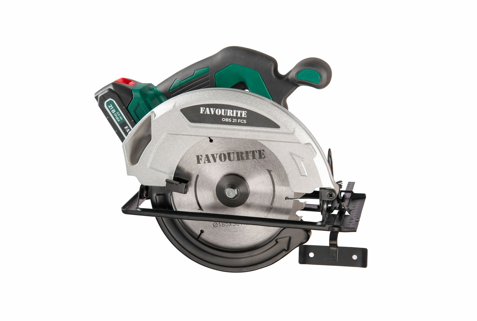 Циркулярная пила аккумуляторная Li-ion FAVOURITE OBS 21 FCS, 21 В, 2/4/6 Ач, 185 мм, 4500 об/мин, бесщеточный двигатель One battery system