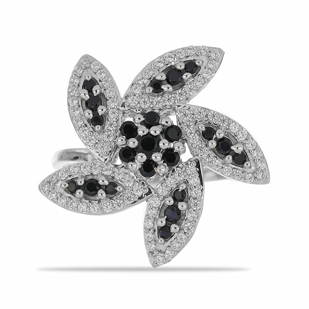 Кольцо, серебро, 925 проба, родирование, фианит, шпинель