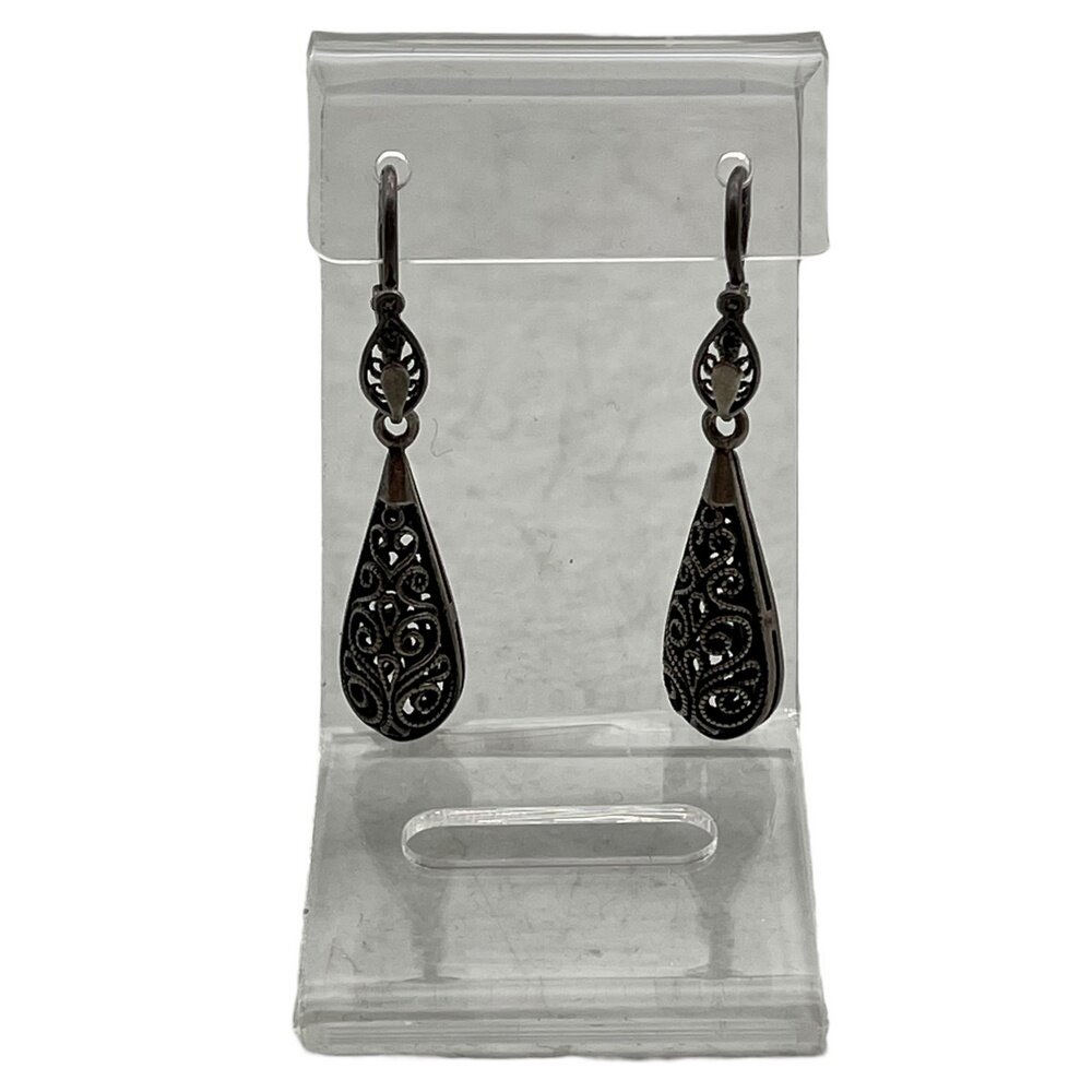 Серьги "Русский стиль", серебро 0.925, скань, 1980-1990 гг, СССР