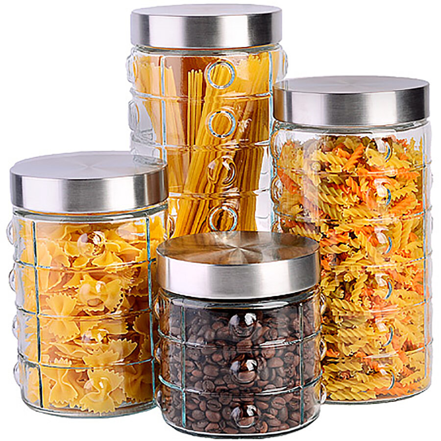 Банки с крышками набор 4 шт MAYER&BOCH, полипропилен