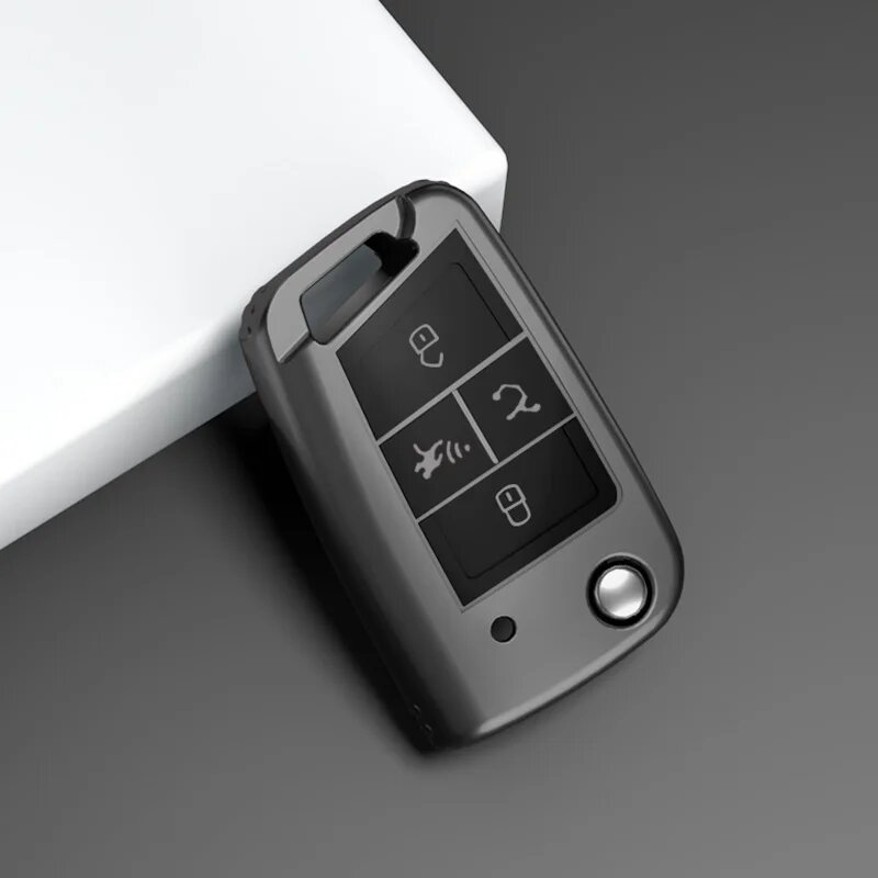 Чехол для ключа VW Golf 7 Tiguan Ateca Skoda Octavia, 4Buttons Grey
