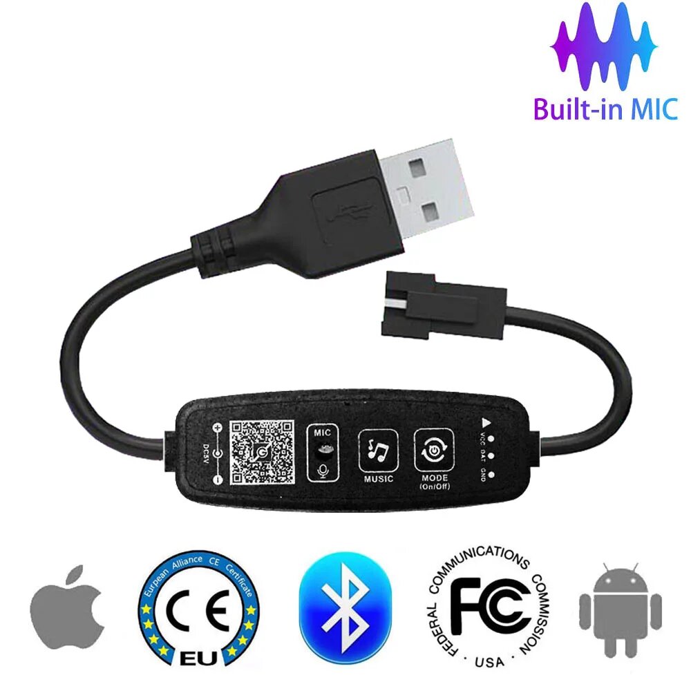 RGB Контроллер WS2812B Bluetooth USB MIC But