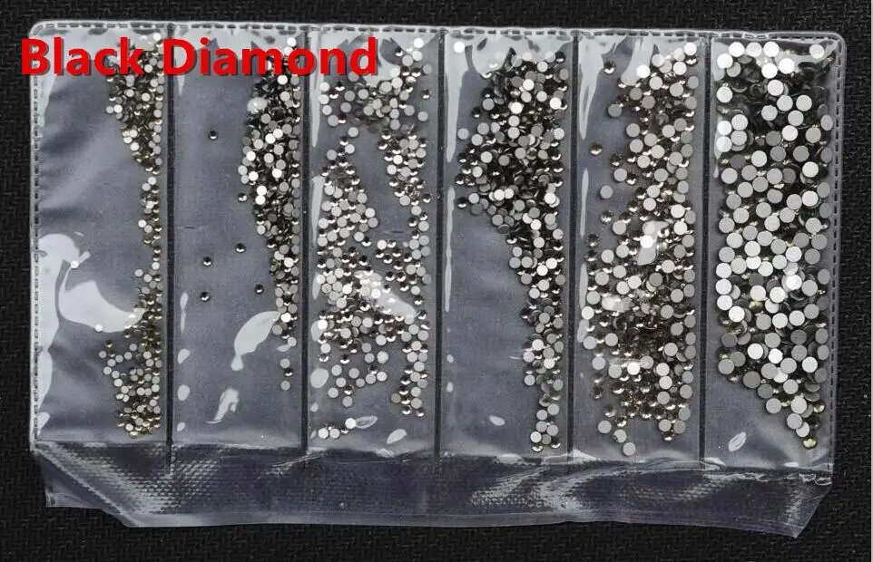 Опаловые стеклянные стразы для ногтей SS3-SS10 1200 шт. Black Diamond