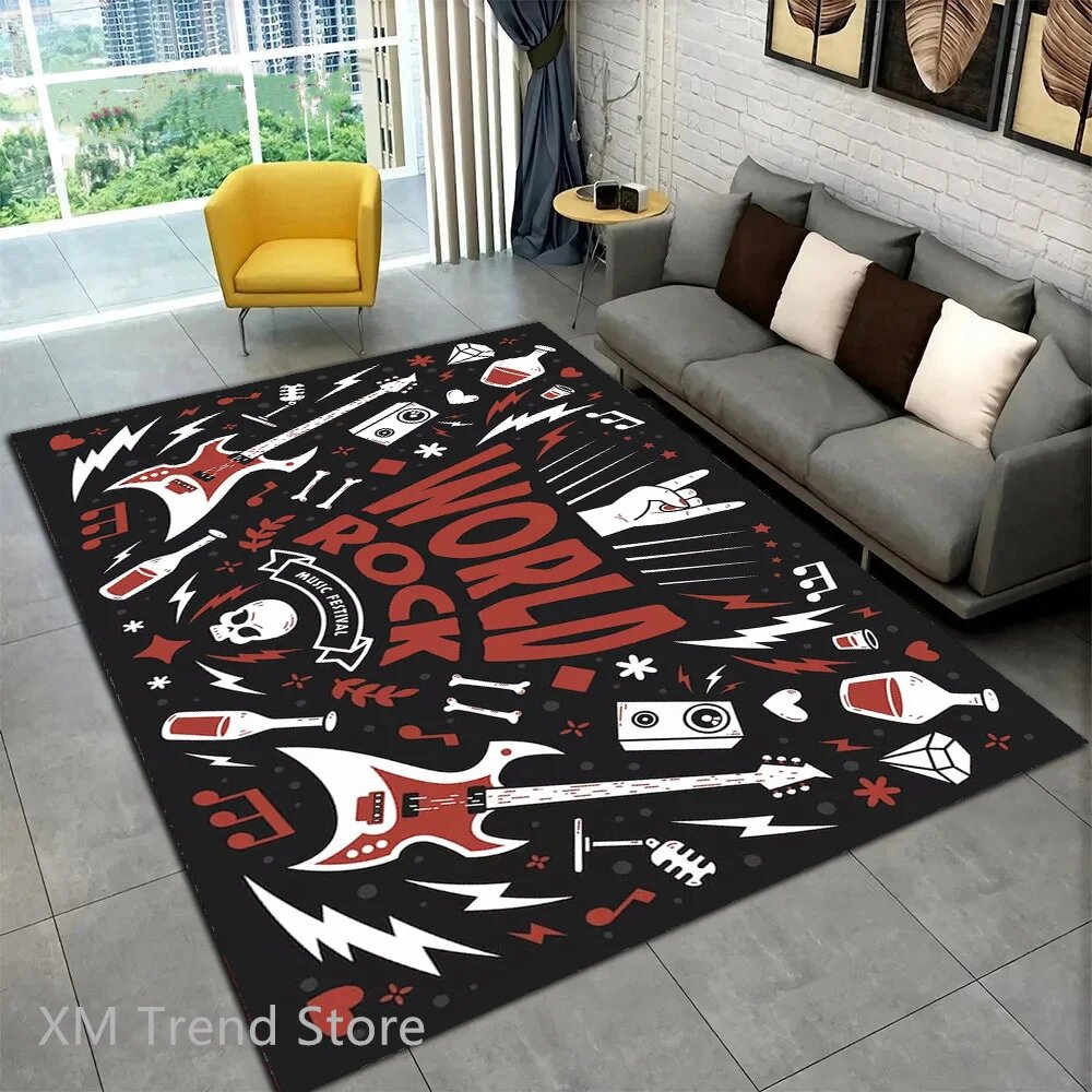 Черный ковер Rock and Roll 120x160 см