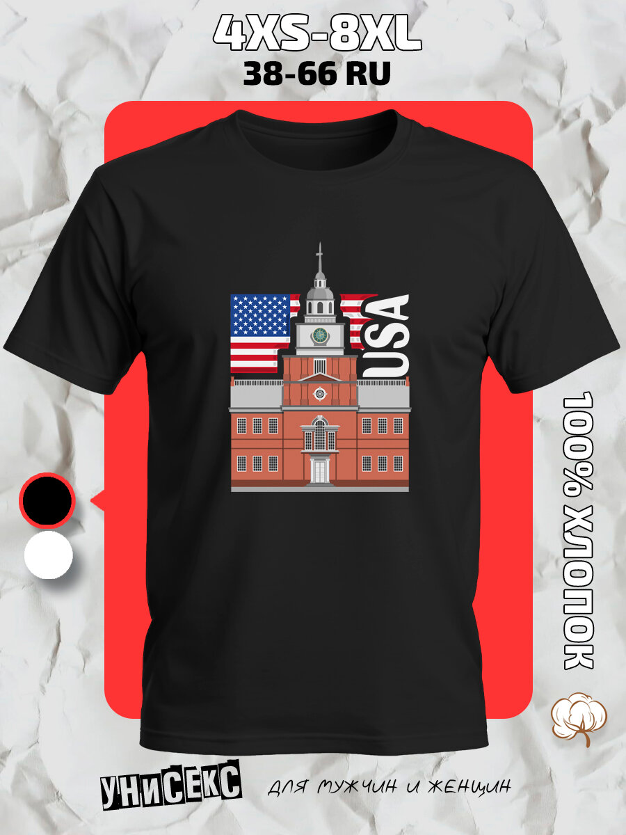 Футболка с принтом флагом США USA