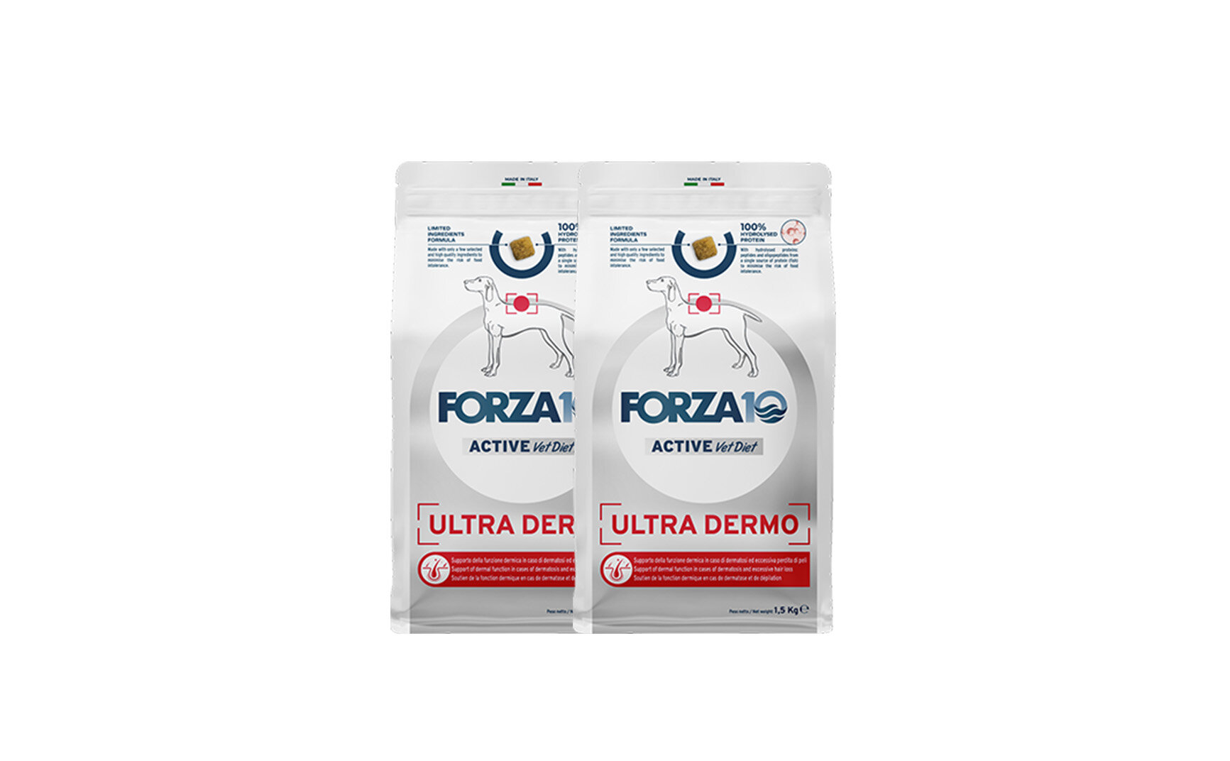 Forza10 Active Vet Diet Ultra Dermo сухой корм для собак всех пород с патологиями кожного покрова - 1,5 кг х 2 шт.