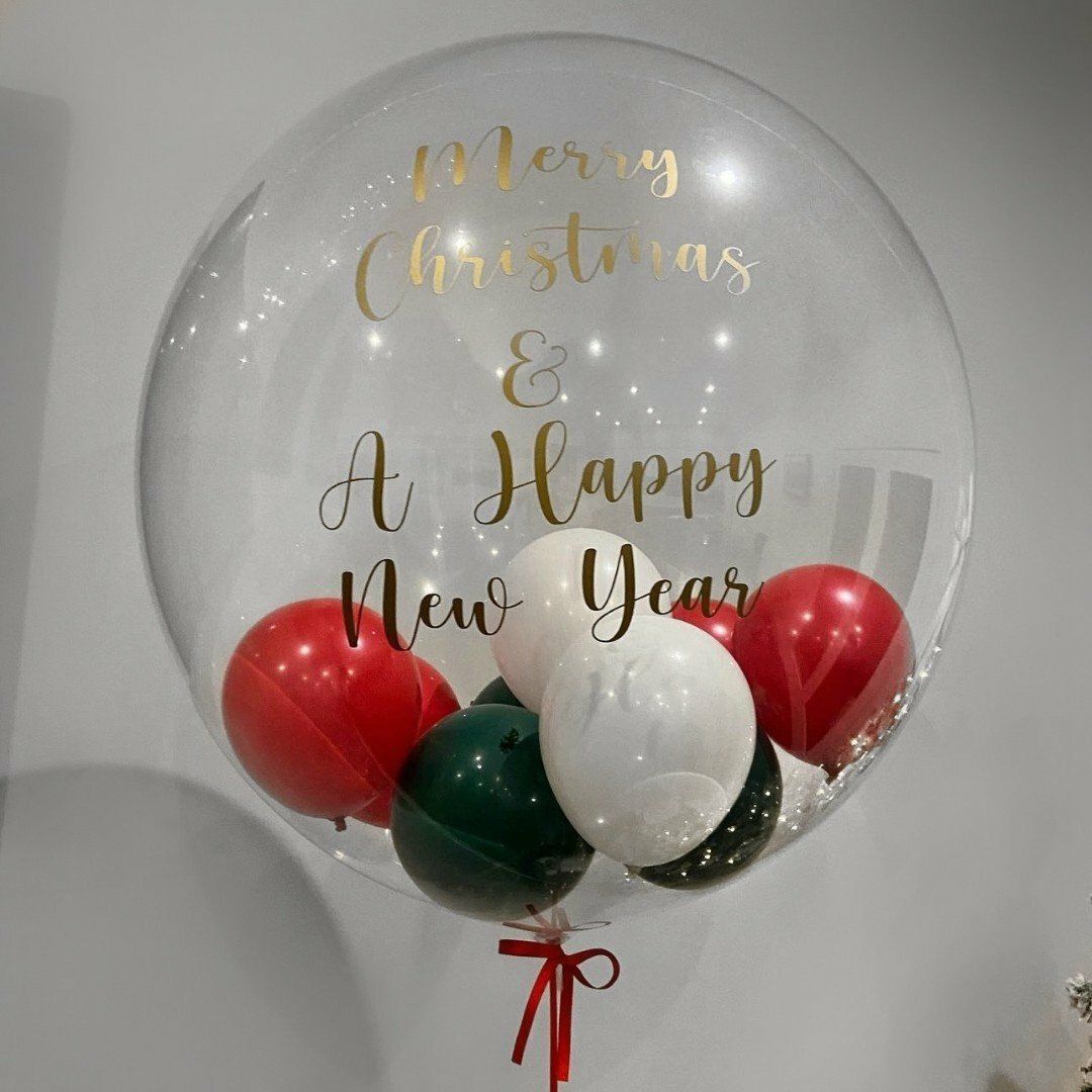 Большой прозрачный шар с шариками внутри "Новогодний"