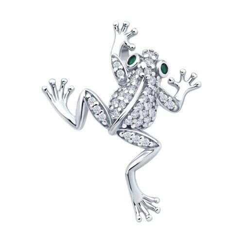 Подвеска The Jeweller, серебро, 925 проба, родирование, фианит