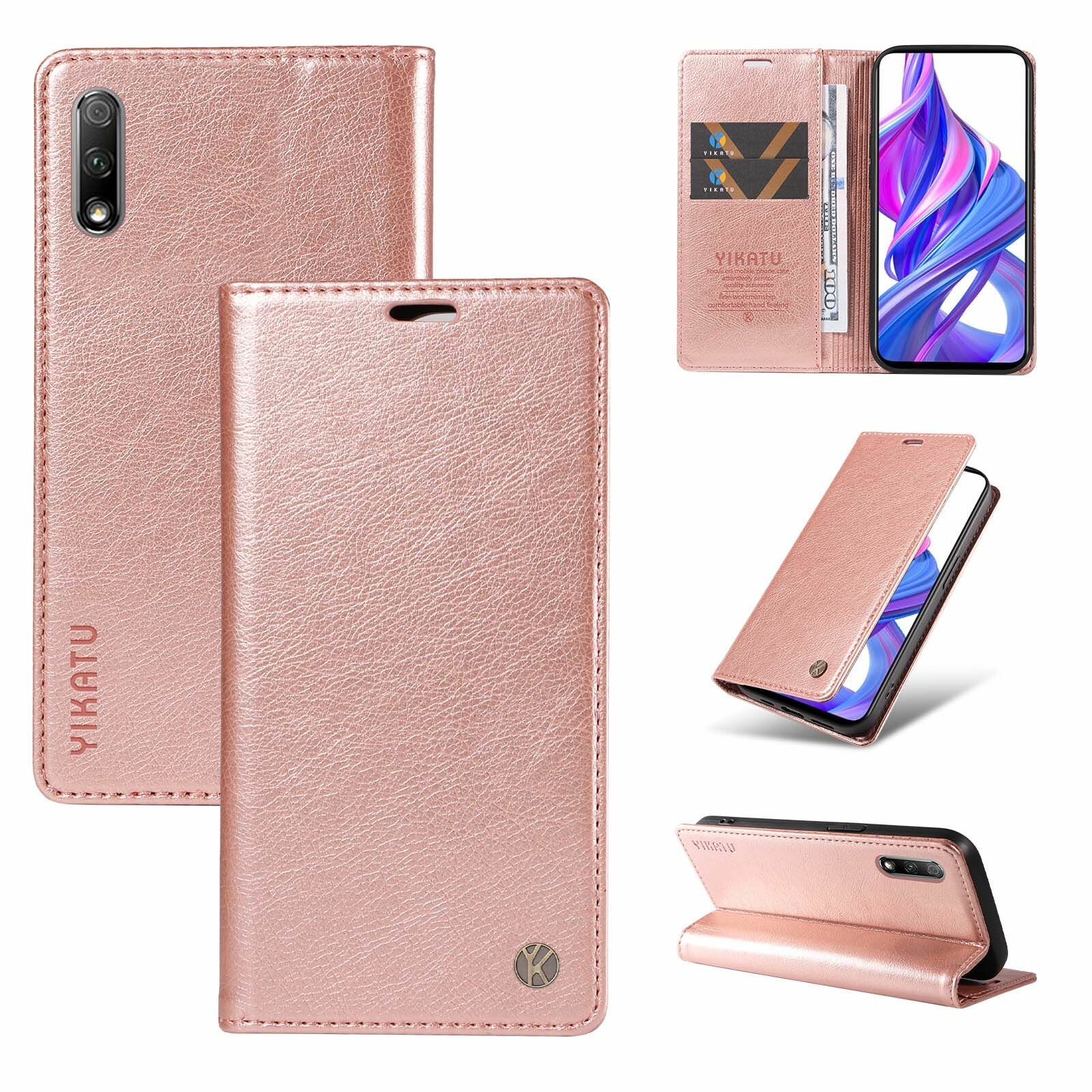 YIKATU Кожаный чехол для Honor X9 4G/Honor X30 4G/Magic4 Lite 4G( Хонор X9 4G/Мэджик 4 Лайт 4G ) с визитницей из экокожи книжка