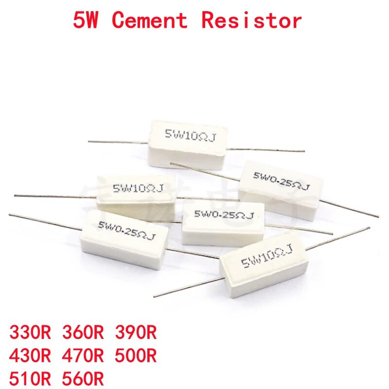 Резистор цементный NioCen 360 ohm, 5 Вт, 5%, 10 шт.