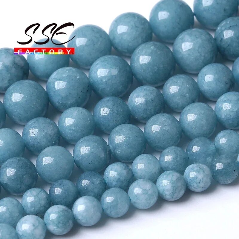Бусины из белого агата и оникса Sunshine and Beads 4-12 мм 8mm 45 to 48pcs, Aquamarines