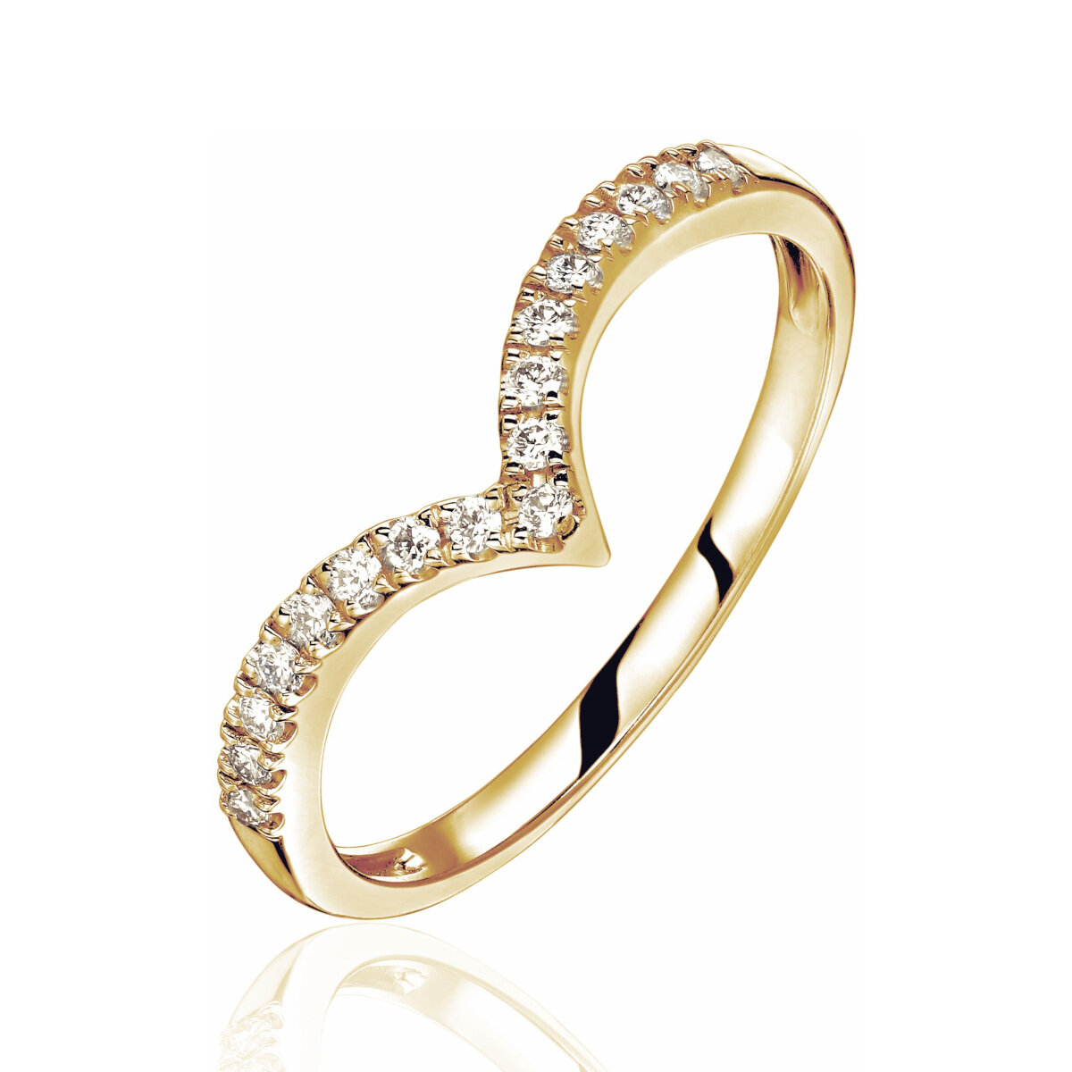 Кольцо, желтое золото, 585 проба, бриллиант