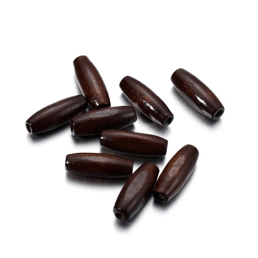 Деревянные бусины из сосны AGCFABS 50pcs, Chocolate