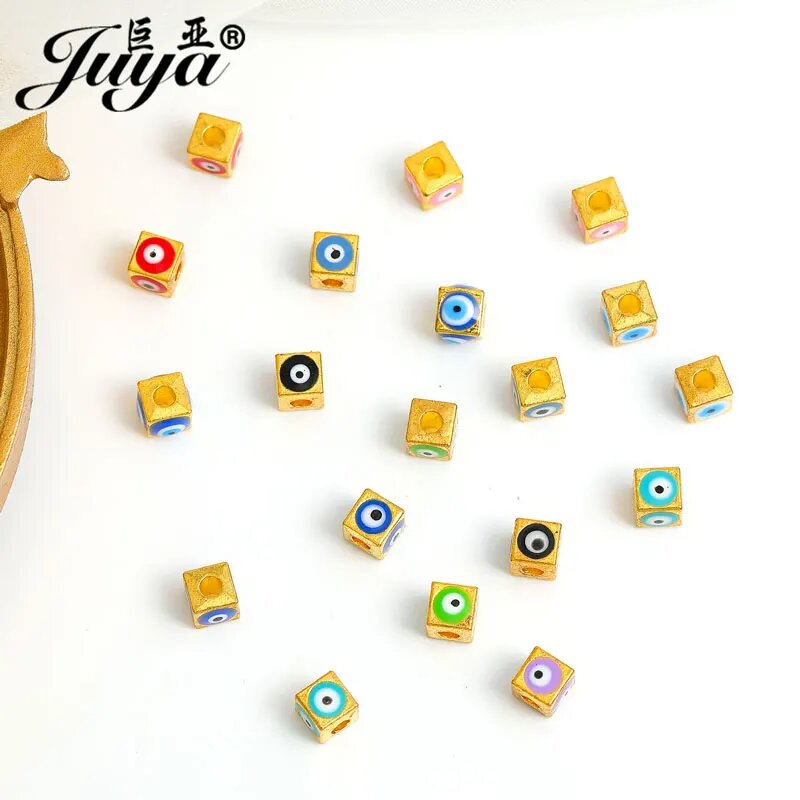 Бусины от сглаза Juya 7 мм 30 шт. Gold-mixed