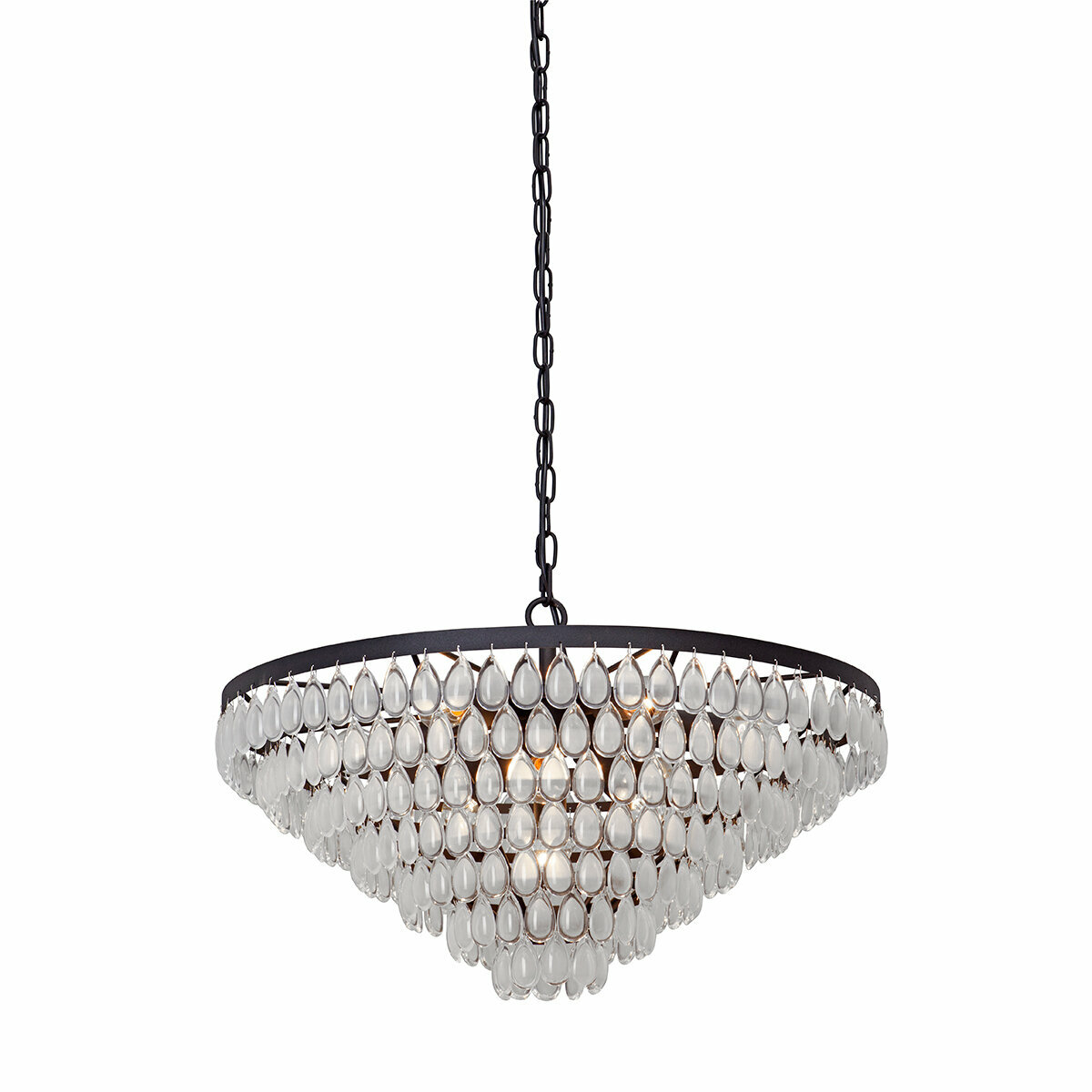 Люстра подвесная Vitaluce V5290-1/6+3+1 , 10 ламп 30м2, Е14, 40Вт, цвет чёрный матовый. %Распродажа!%