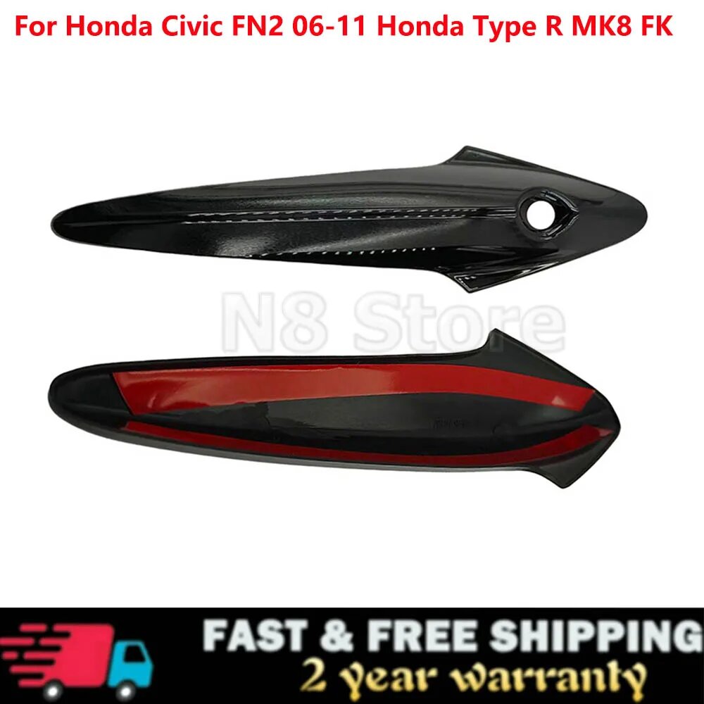 Накладки на ручки дверей для Honda Civic FN2 2006-2011, Honda Type R MK8 FK 1503324, глянцевый черный цвет