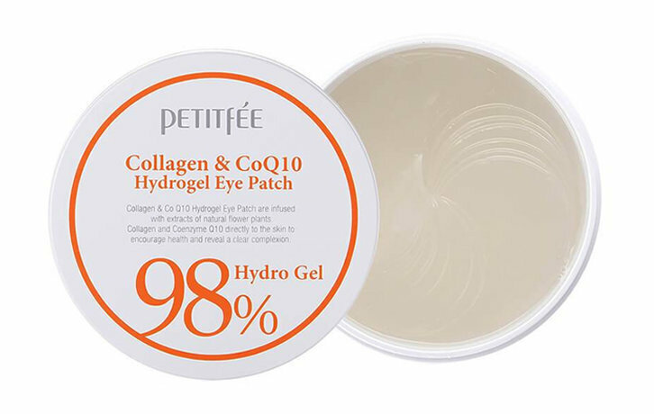 PETITFEE Гидрогелевые патчи для области вокруг глаз с коэнзимом Q10 и 98 % содержанием коллагена, 60 шт