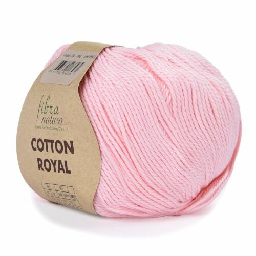 Пряжа Fibra Natura Cotton Royal 18-705 нежно-розовый (100г/210м, упаковка 5 мотков)