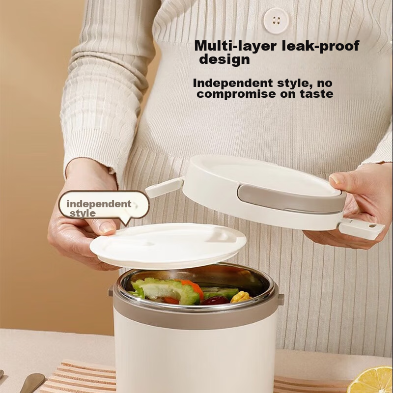 Guofeng 304 Stainless Steel Food Container 900ml, Anti-Spill Insulated Lunch Box, Insulated Bucket, Portable Handheld Lunch Box for Students