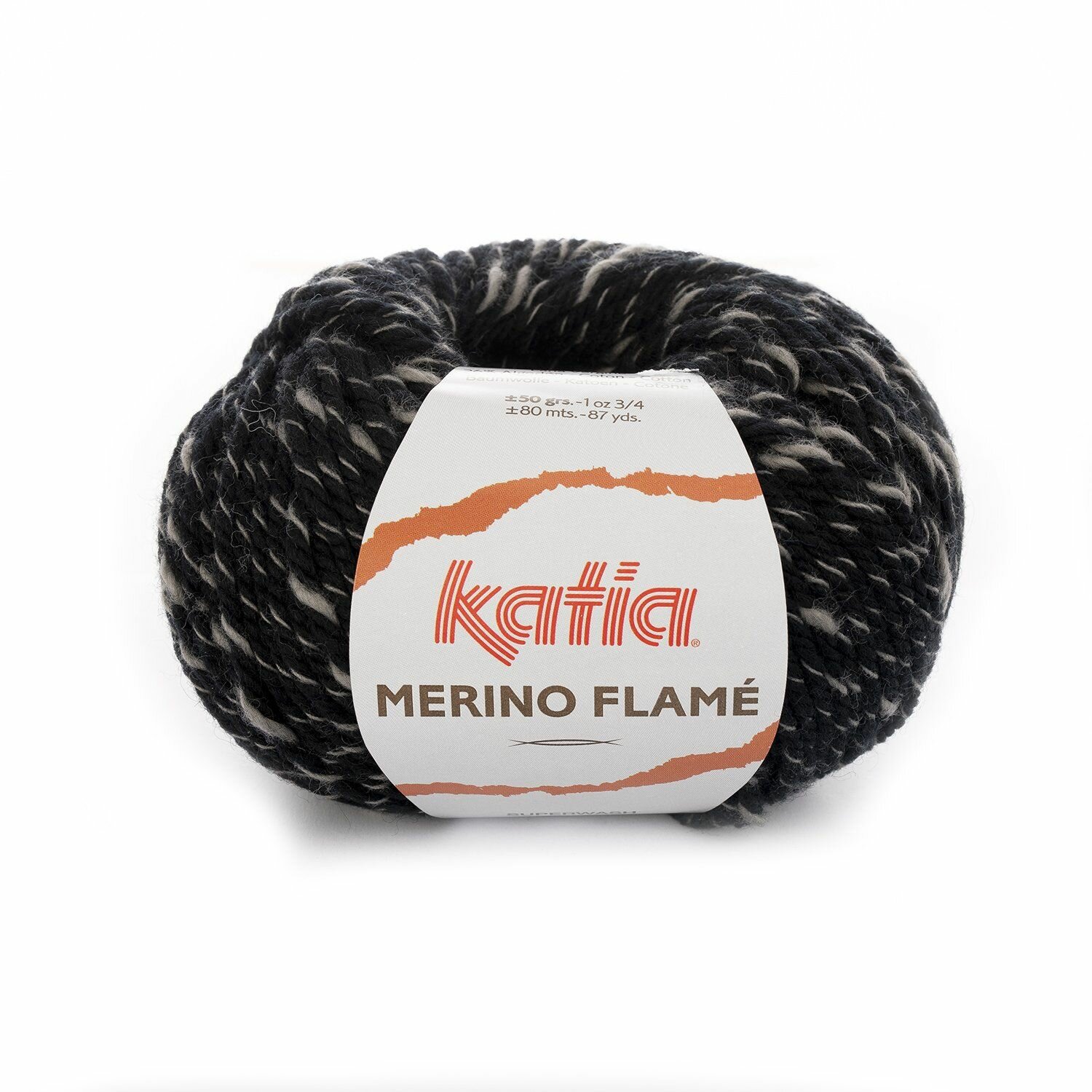 Пряжа для вязания Katia Merino Flame (112 Grey-Black)