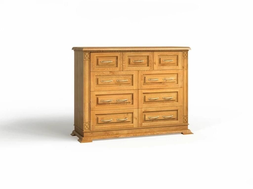 Комод Верди №173 из Массива сосны, 9 ящ, 120х45х100 см, классический орех 2