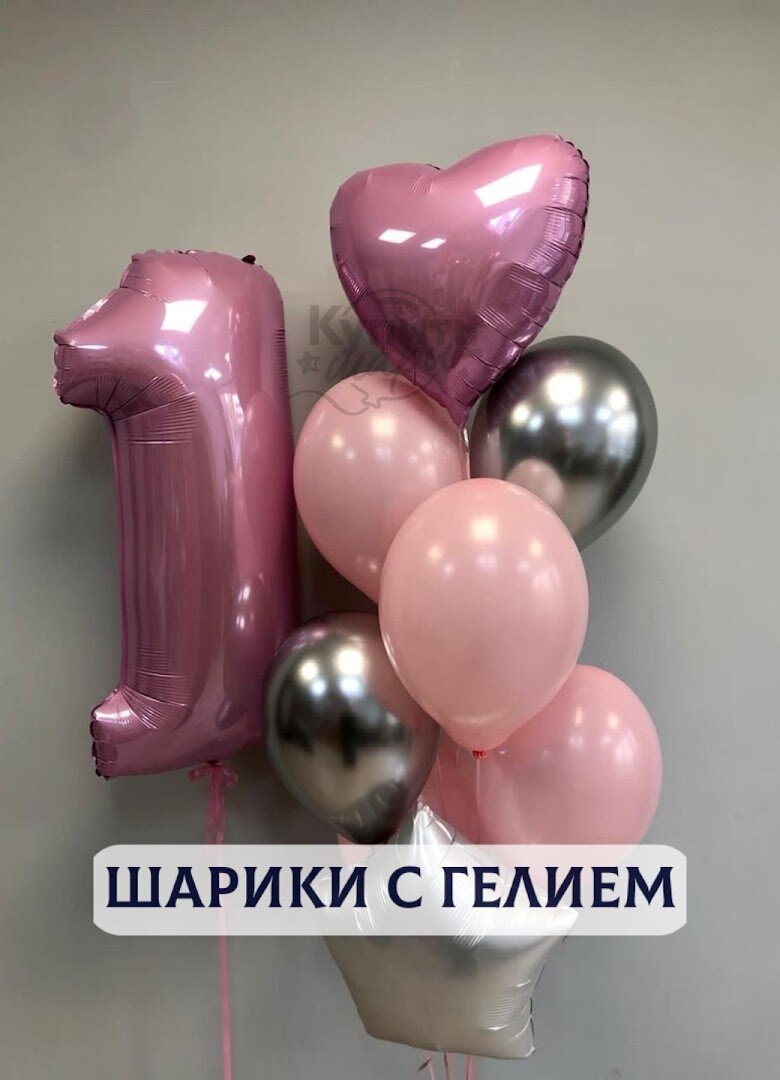 Воздушные шары с гелием, шарики воздушные "Для девочек" №1352