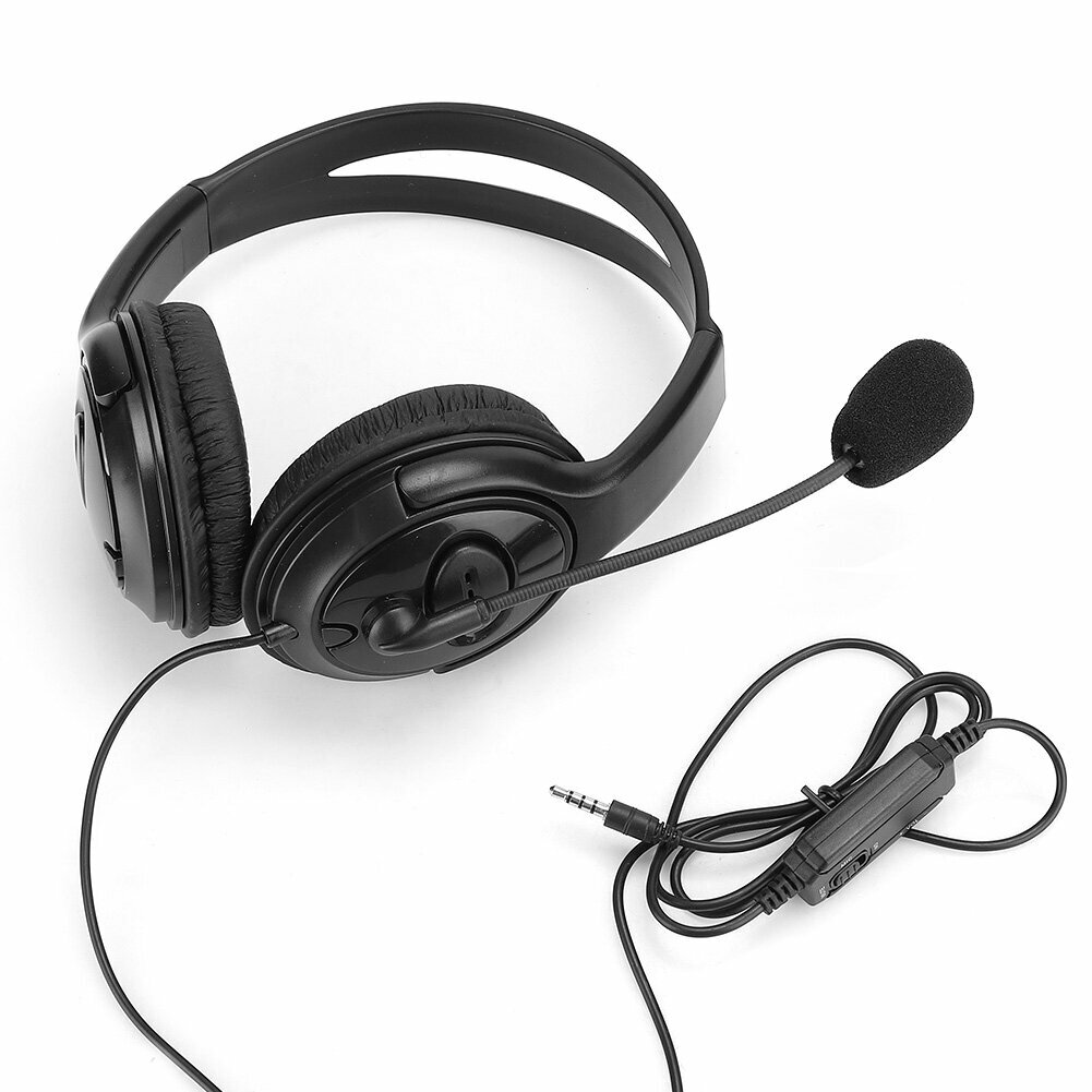 Легкая компьютерная гарнитура для мобильных телефонов и игр, ABS-пластик, с подвижной катушкой, разъемом 3,5 мм, для PS4, черная, в белой коробке.